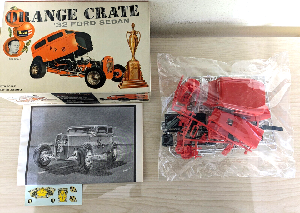 RARE! *ORIGINAL VINTAGE REVELL H-1289 ORANGE CRATE 32 FORD KIT *SEALED ...