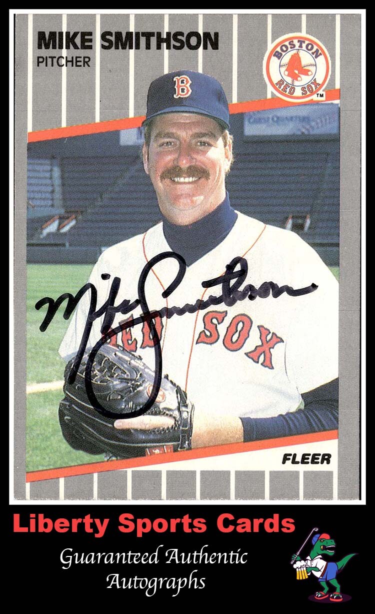 1989 Fleer Mike Smithson #100 Authentic Autographed Card Boston Red Sox ...