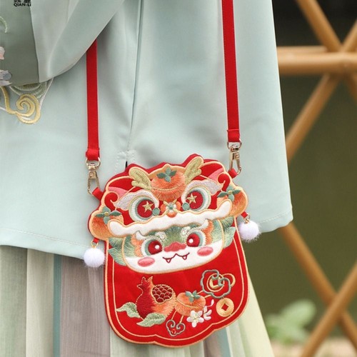 Embroidery Red Packet Mini Crossbody Bag Cute Red Envelope Spring ...
