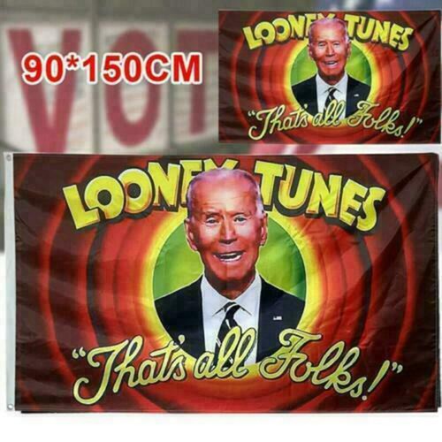 Looney Tunes Joe Biden That's All Fulks 3x5ft Flag America Great 100D ...