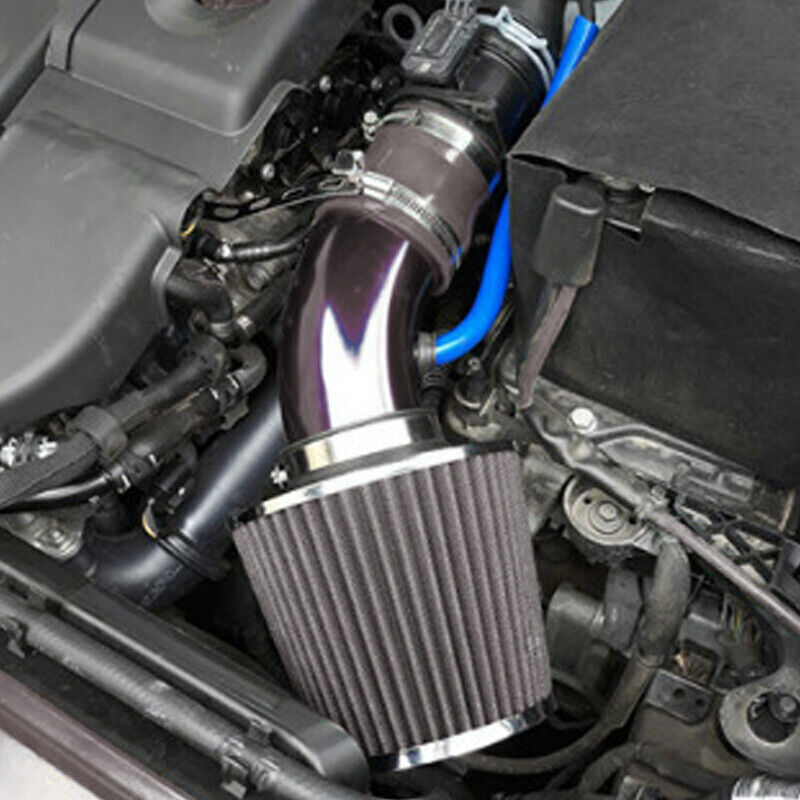 Car Cold Air Intake Filter Induction Kit 3" Pipe Aluminum Power Flow ...