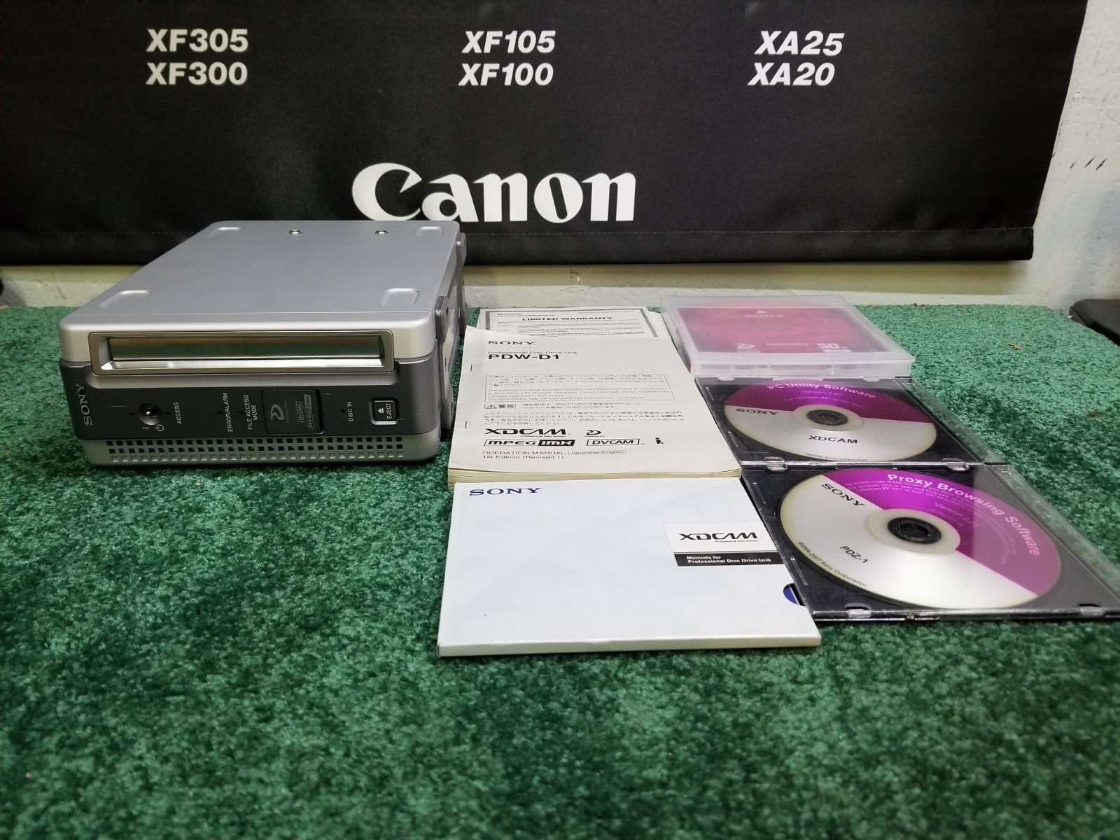 Sony PDW-D1 Portable XDCAM Drive Unit, MPEG IMX/DVCAM, i.LINK interface ...