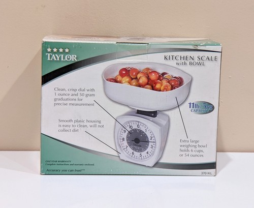 Taylor FOOD SCALE 11 lb White Analog Easy Read Measure Ounces 7 Cup ...