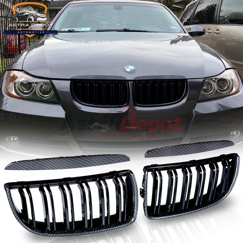For 2005-2008 BMW E90 E91 Sedan 328i 335i 325xi Front Kidney Grille Carbon Fiber | eBay