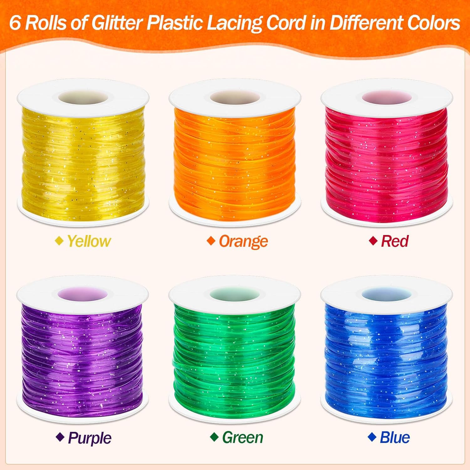 6 Pack Lanyard String Kit, Plastic Lacing Cord Gimp String Lanyard ...