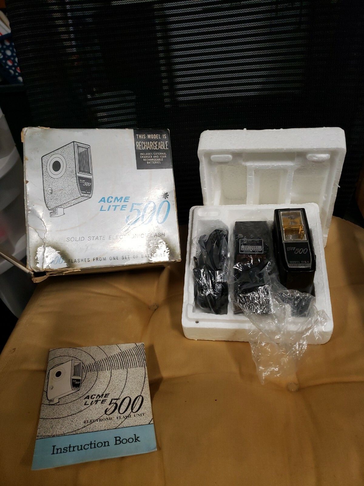 Vintage Acme Lite 500 Solid State Electronic Flash 245AR Old Stock C1 ...