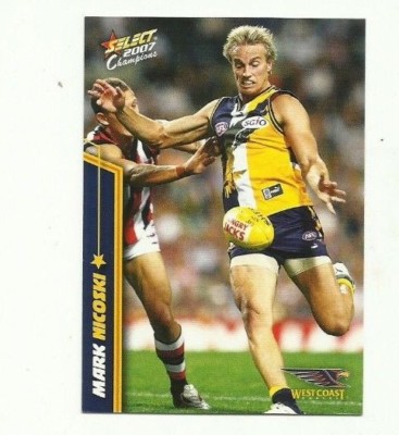 2007 AFL SELECT CHAMPIONS WEST COAST EAGLES MARK NICOSKI #179 COMMON ...