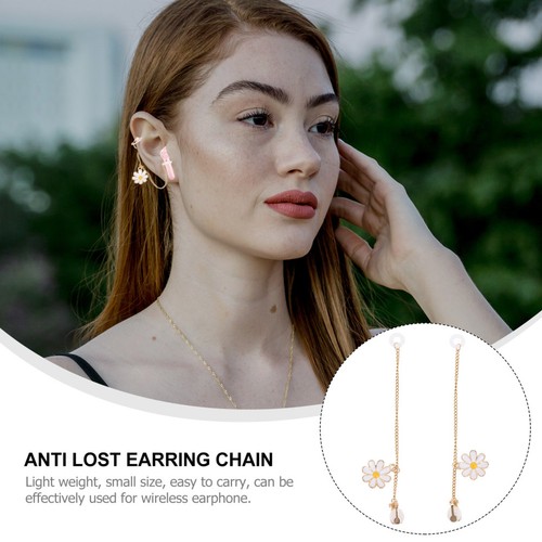 3 Pairs Anti Lost Earring Strap Wireless Earphone Holder Chain Daisy ...