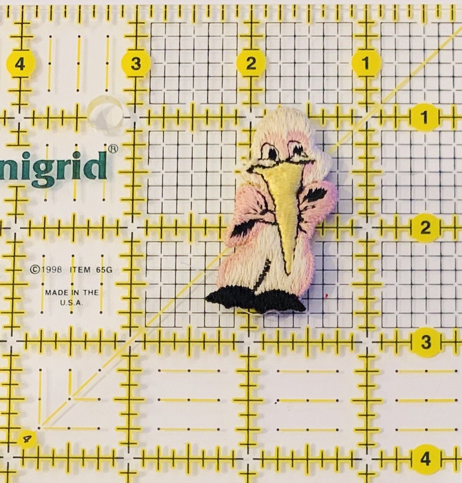 Stork Bird Sew On Iron On Patch Embroidered Pink | eBay