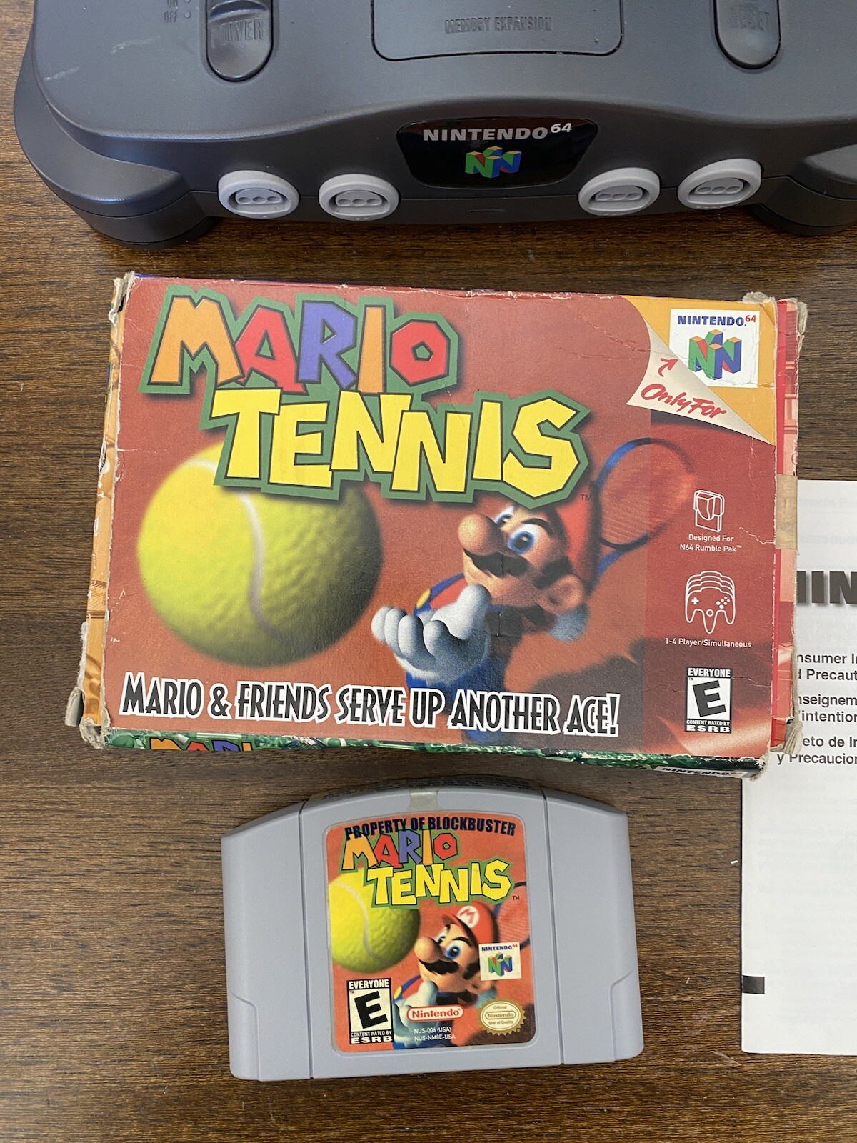 Nintendo 64 N64 Blockbuster Rental Case With Mario Tennis In Box ...