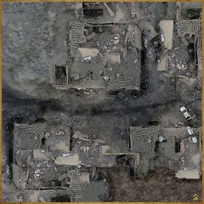 Modern Ruins 001 36"x36" Battle Mat - Gamma World d20 Mini Map - 28mm ...
