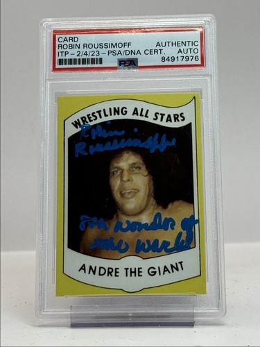ROBIN ROUSSIMOFF 1982 WRESTLING ALL STARS ANDRE THE GIANT AUTO PSA ...
