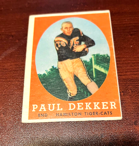 1958 Topps CFL #20 Paul Dekker Hamilton Tiger Cats | eBay