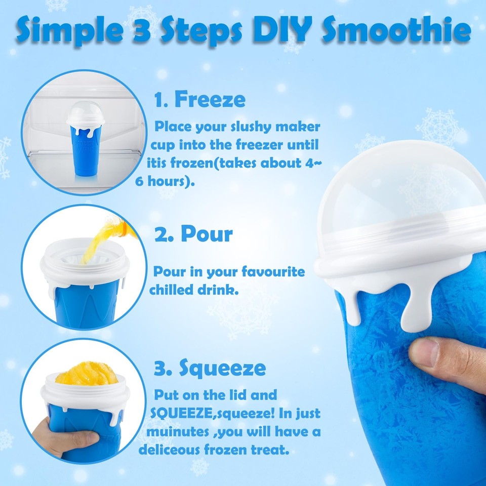 Slushy Cup Maker,Large Slushie Maker Cup 500ml,Double Layers Silicone ...