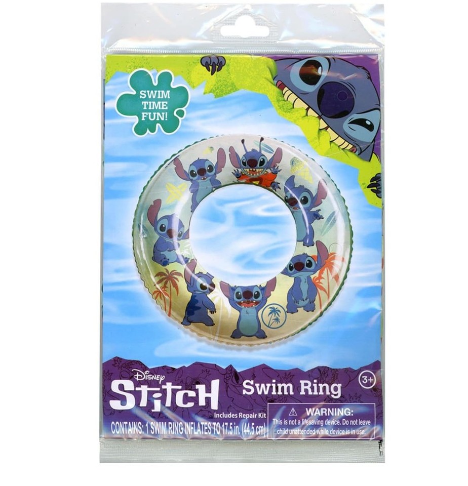 Disney Stitch Inflatable Swim Ring 17.5 Inch Durable Pool Float for ...