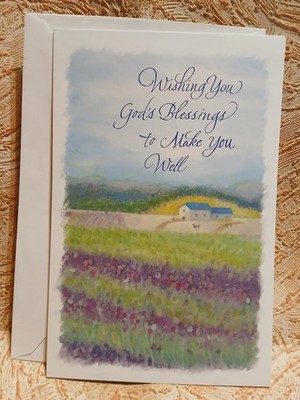 ^ 8.5" Get Well Greeting Card Wishing You God's Blessings To Make You ...