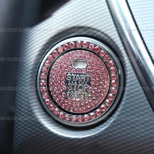 Car Interior Accessories Vehicle Button Start Stop Switch Diamond Ring ...