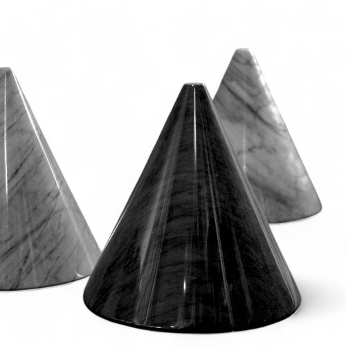 Polished Black Italian Marble Cone Sculpture Home Decoration 20cm | eBay