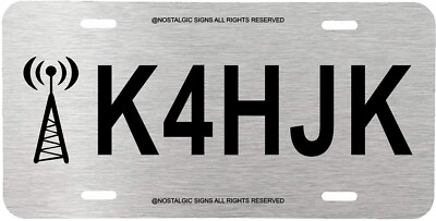 AMATEUR RADIO ASSORTED COLORS CUSTOM CALL SIGN LICENSE PLATE CAR TAG ...