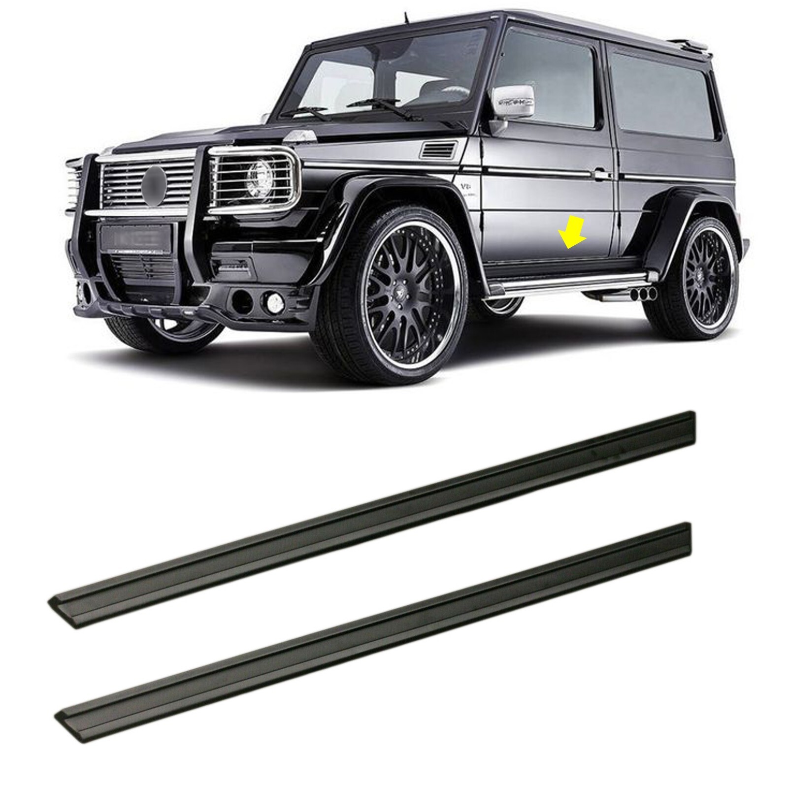 W460 W463 Fiberglass Side Moldings Trims Set made for 3 doors Mercedes ...