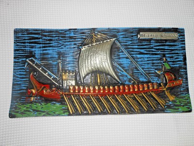 ROMAN CERAMIC ROWING BOAT VINTAGE 50'S - TRIREME ROMANA CERAMICA ANNI ...
