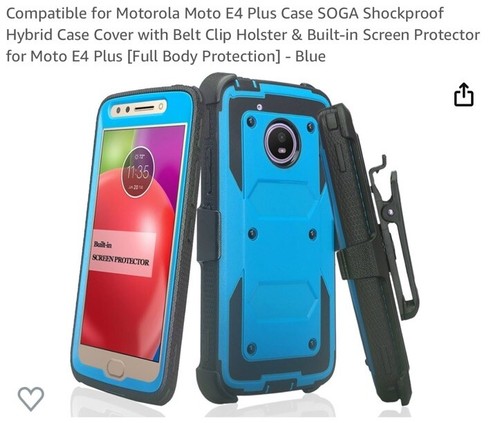 Cell Phone Case For E4 Plus Motorola With Clip On Attachment USA Seller ...