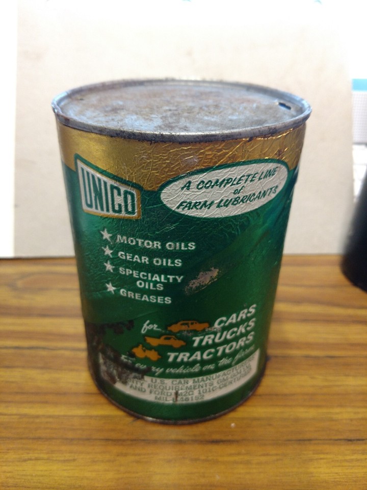 VINTAGE Unico SHD Motor Oil Can - FULL | eBay