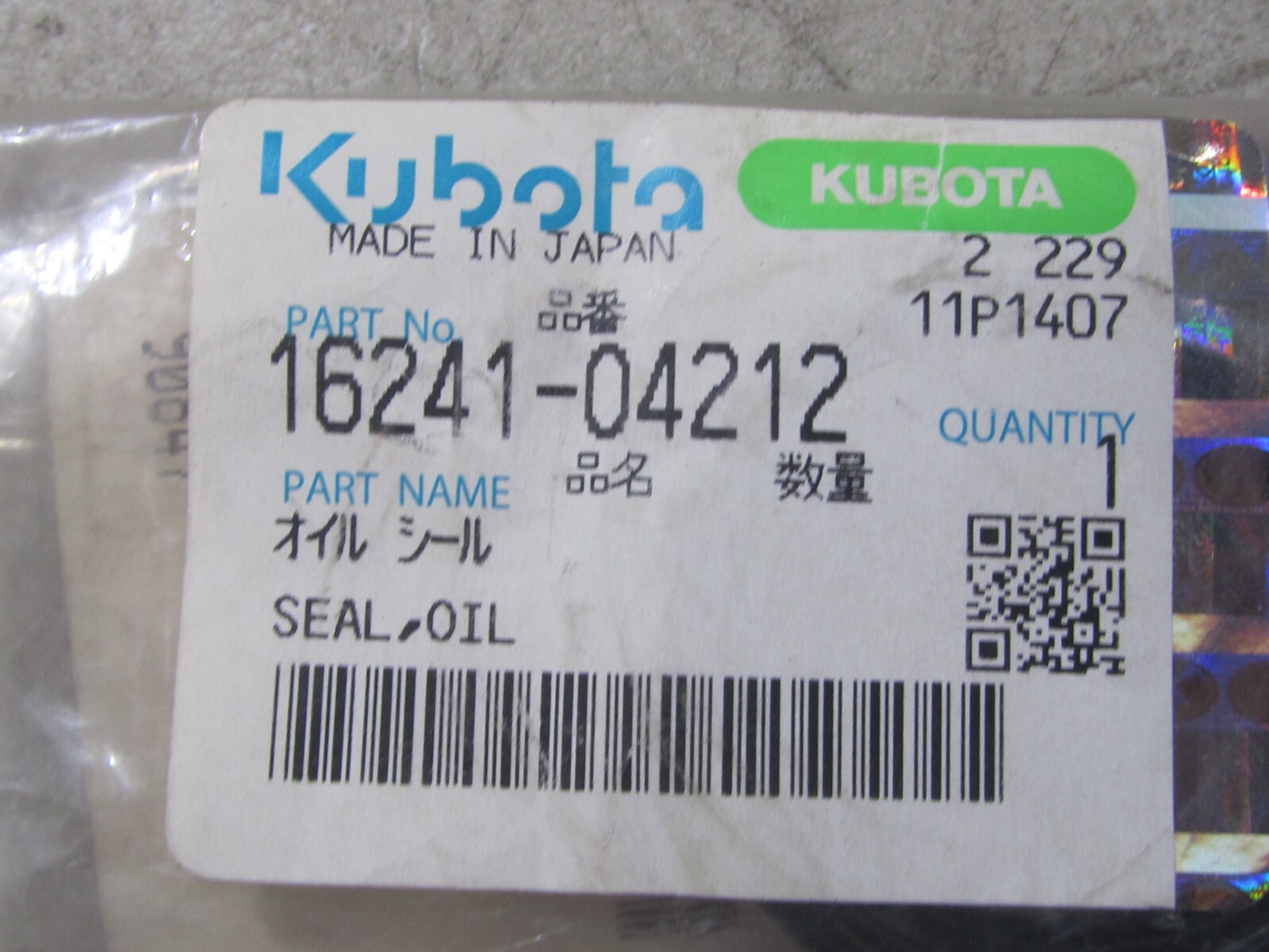 Genuine Kubota 16241-04212 Oil Seal 1624104212 OEM *nos for sale online ...