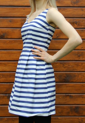 Striped Short sailor dress. Black and Navy Retro Lined Summer Dress ...