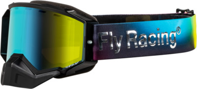 FLY RACING ZONE ELITE SNOW GOGGLE LEGACY W/ AMBER MIRROR/PLRZD SMK LENS ...