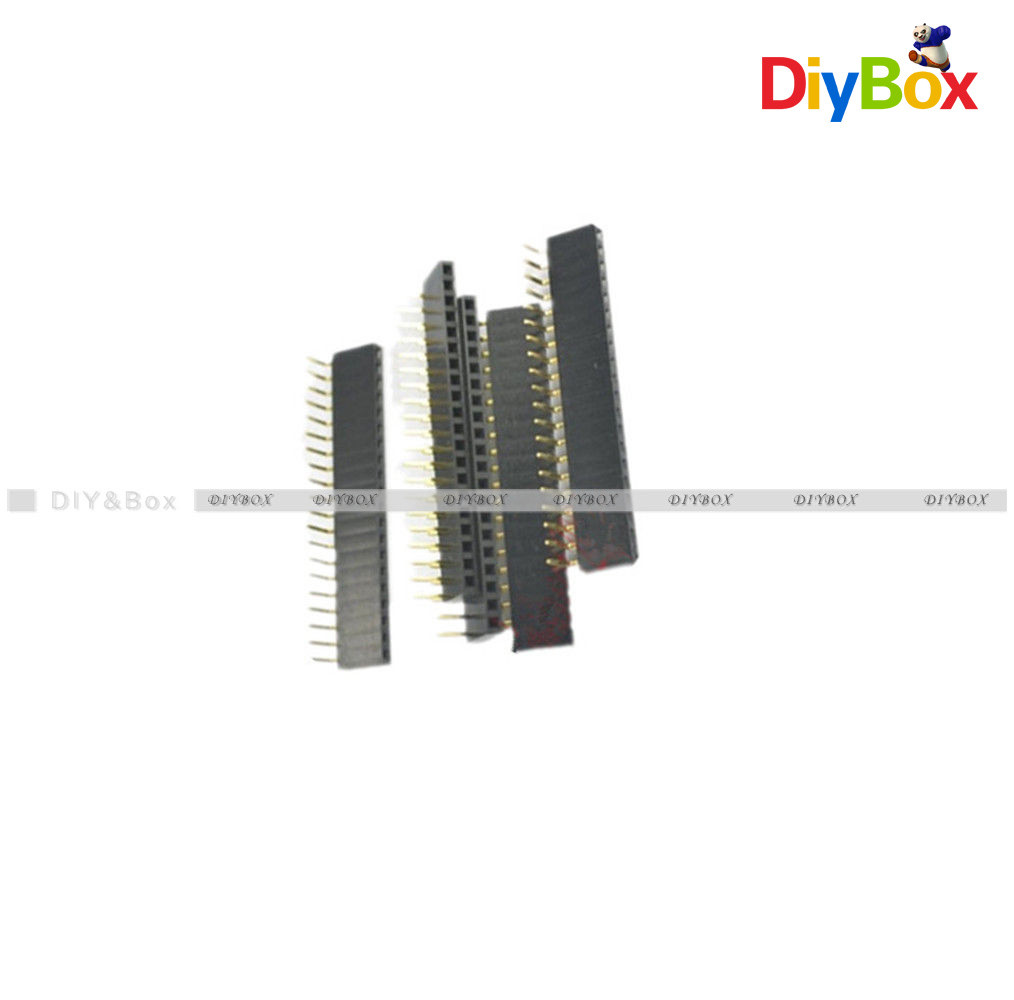 20PCS 20Pin 2.54mm Pitch Header Right Angle Female Single Row Socket ...