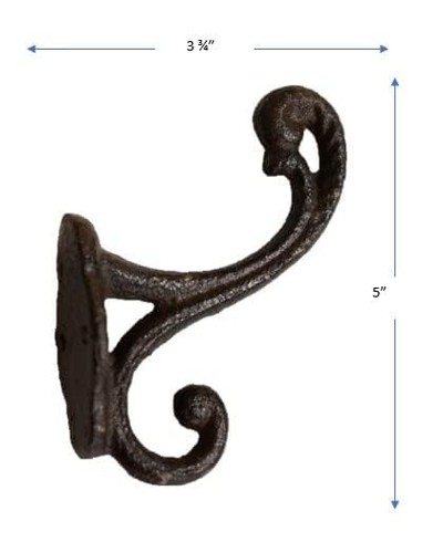 8 Large Rustic Cast Iron Coat Hooks, Wall Hooks, Hall Tree, Entry Way ...