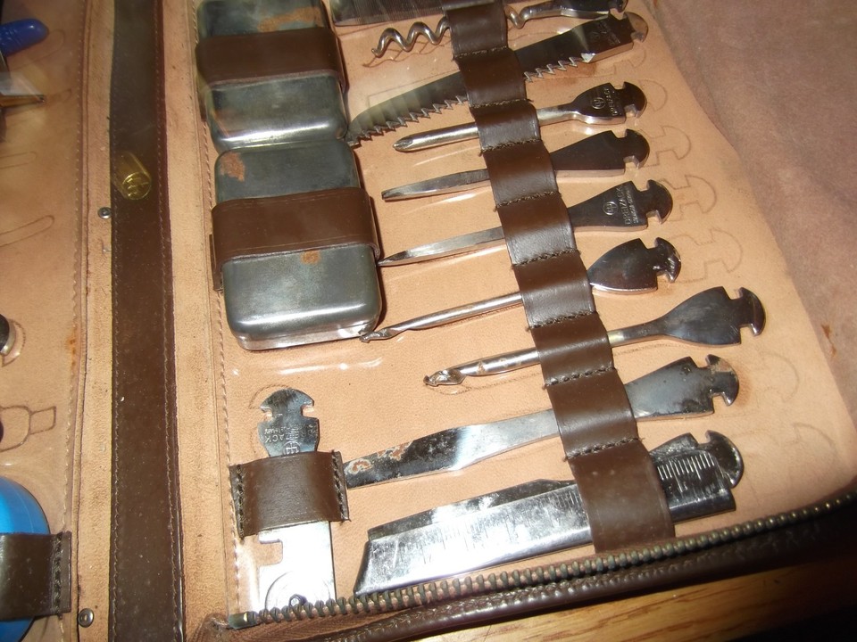 Dreizack Solengen Germany leather bound tool kit | eBay