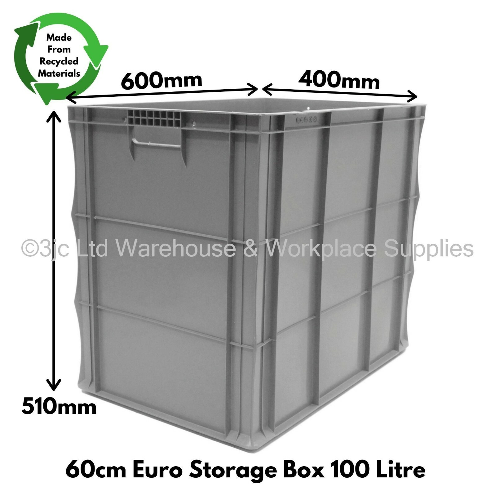 NEW Strong Grey Industrial Plastic Eurobox Containers Storage Boxes Box ...