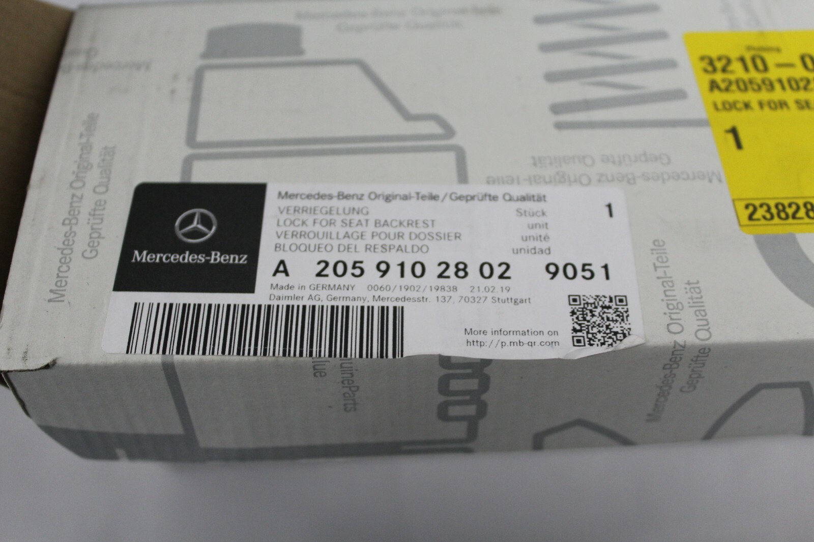 Genuine Mercedes-Benz C205 C-Class Coupe RH Seat Backrest Handle ...