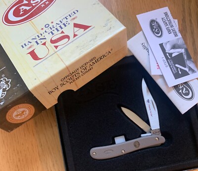 CASE BSA BOY SCOUTS TAN PEANUT KNIFE NEVER USED IN BOX #LT220 SS GT | eBay