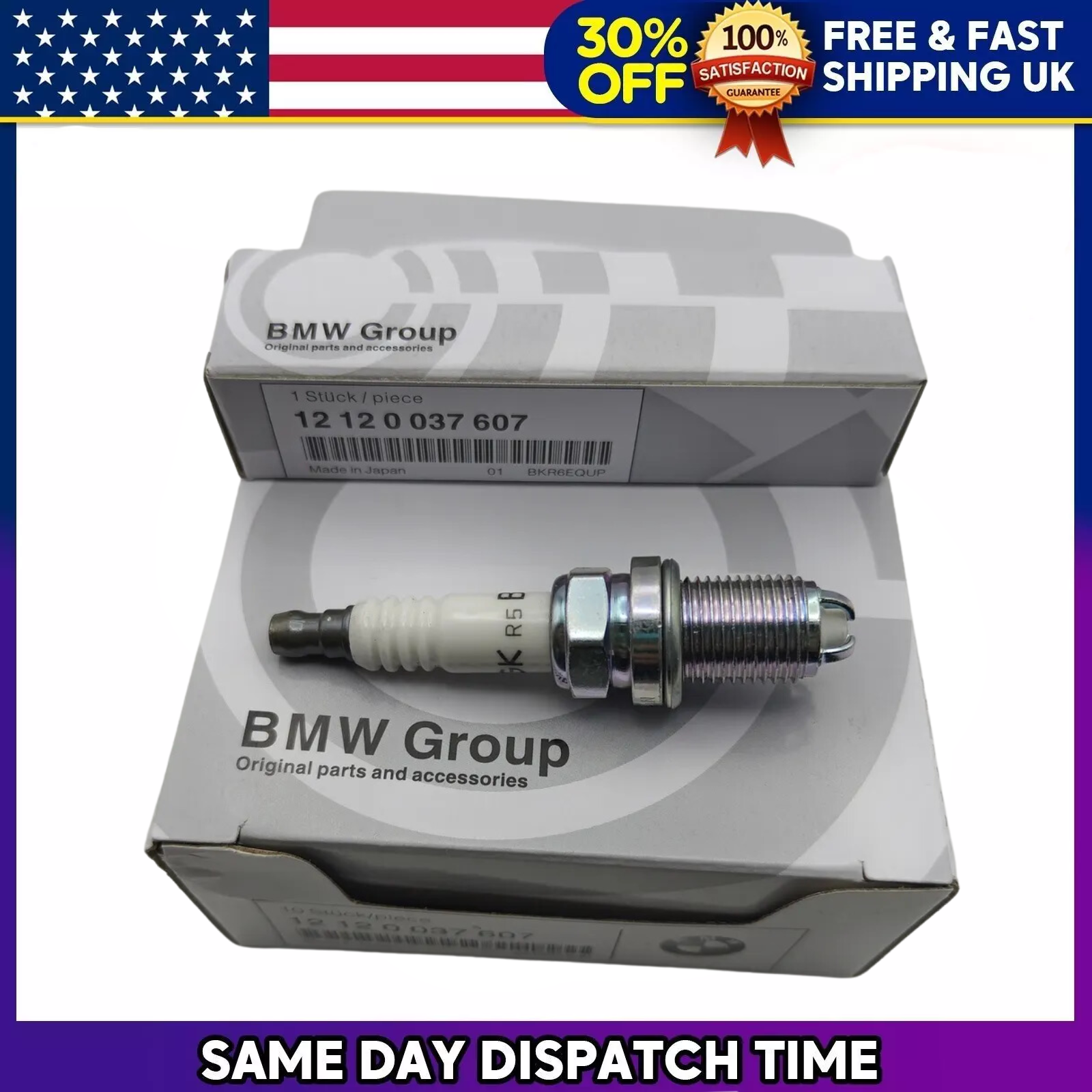 6Pcs 12120037607 For BMW Spark Plugs Bosch Platinum+4 4417 E39 E46 E83 ...