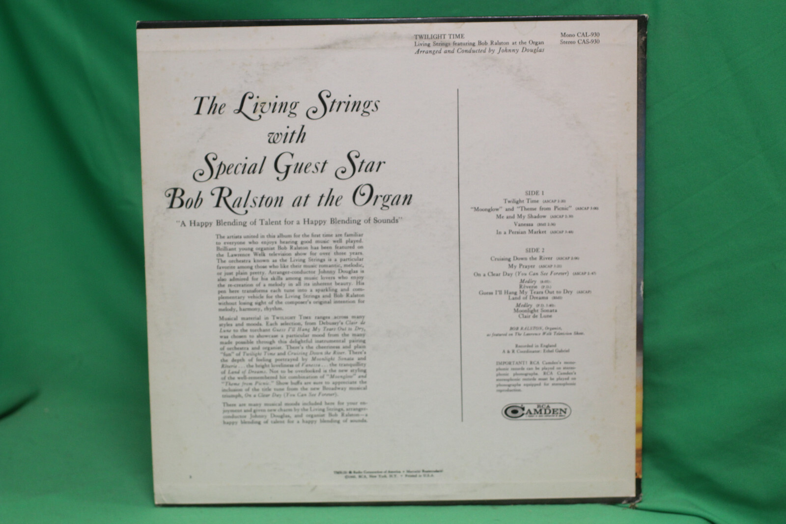 Bob Ralston at the Organ - Twilight Time - RCA Camden Records | eBay