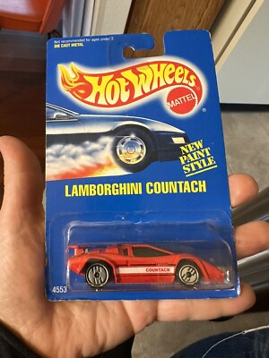 Hot Wheels LAMBORGHINI COUNTACH - Blue Card #232 - Red, CHROME Ultrahot ...