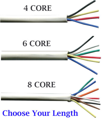 4, 6, or 8 Core White Alarm Cable, signal Wire *Bargain Intro Price* | eBay