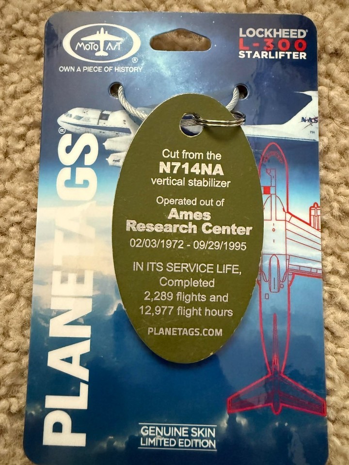 NASA Starlifter L-300 Red Stripe NASA Logo Tail Planetag Planetags ...