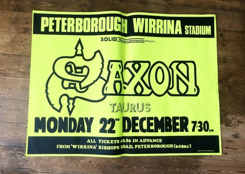 SAXON ORIGINAL 1980 CONCERT GIG POSTER PETERBOROUGH WIRRINA STADIUM 22/ ...