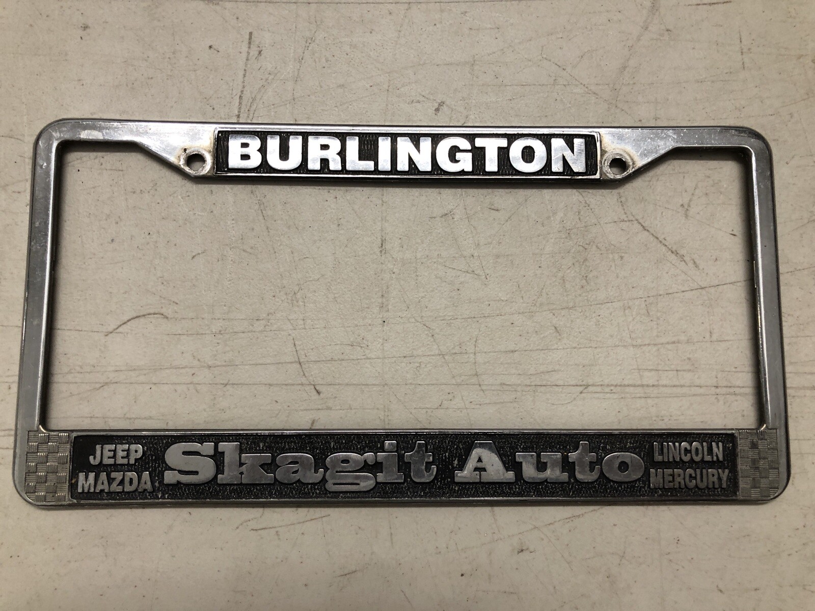 Skagit Auto Burlington WA Vintage Metal Old Dealer License Plate Frame ...