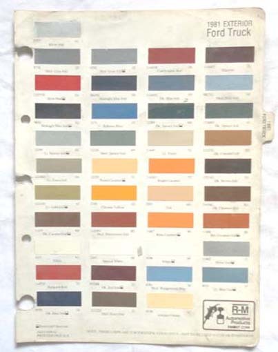 Ford Color Codes By Year