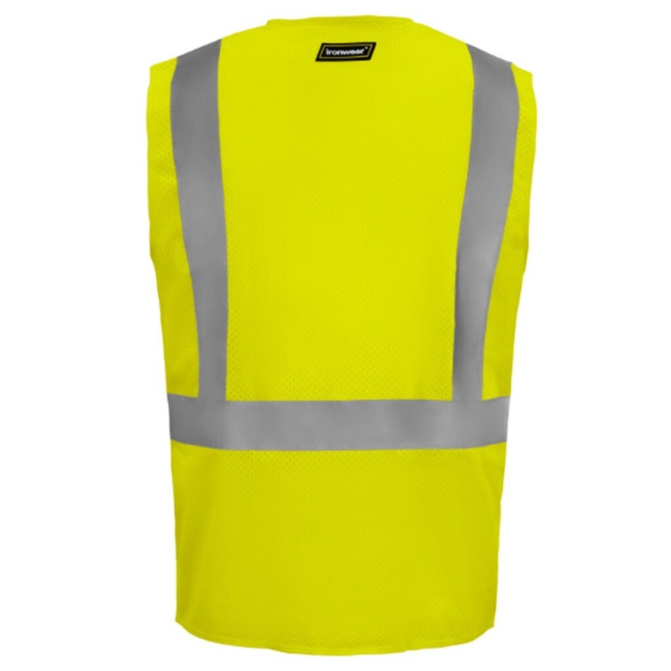 Ironwear 1284FR-LZ XL FR Poly Mesh Vest, Lime, Zip Front, High ...