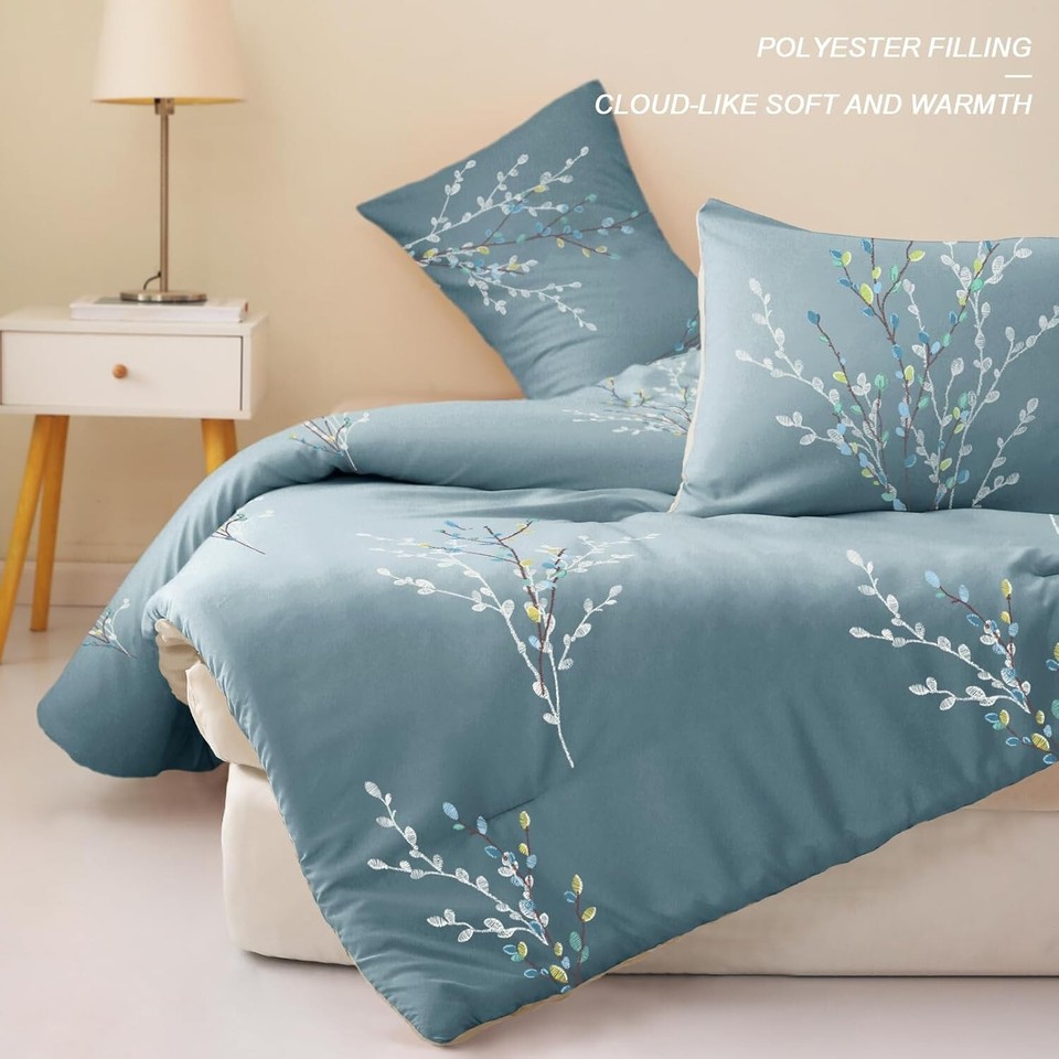 Coverless Duvet Set with 2 Pillowcases, 7.5 Tog Double Size Reversible ...