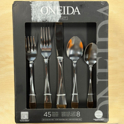 New Oneida 18/0 Stainless Steel Flight 45-Piece Flatware Set, Service ...
