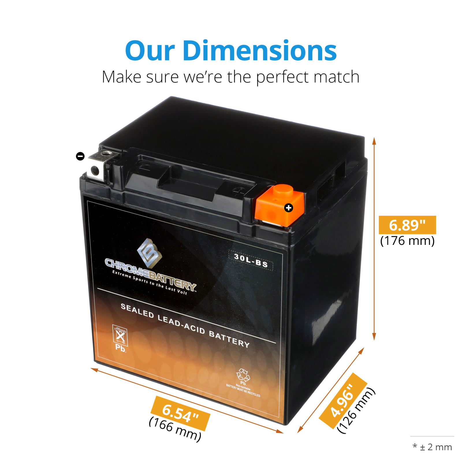 YTX30L-BS Power Sports Battery Replaces ETX30L CYIX30L-BS YGIX30 M7230L ...