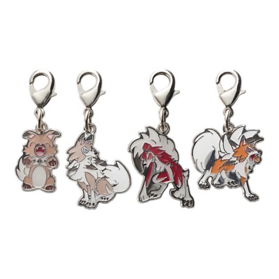 Pokemon Center Limited keychain charm / Rockruff Lycanroc Set Japan New ...