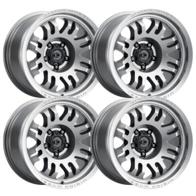 (Set-4) Vision 409 Inferno 18x9 8x6.5 12mm Satin Grey Wheels Rims 18 ...